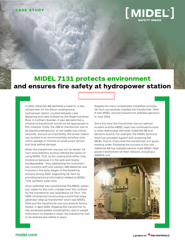 MIDEL Vattenfall Hydro 238 KV | PDF