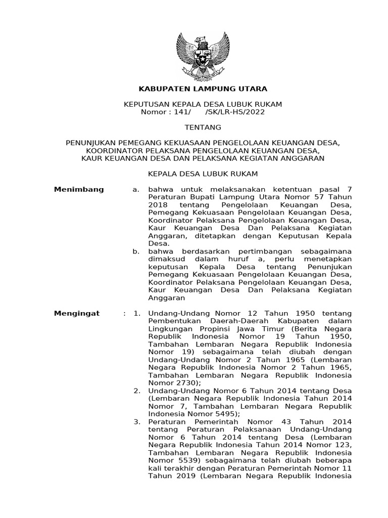 Contoh SK PPKD | PDF