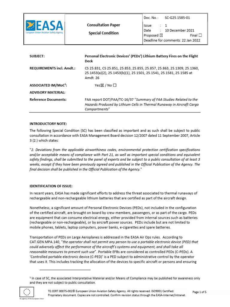 SC g25.1585 01 Issue 01 For Consultation | PDF