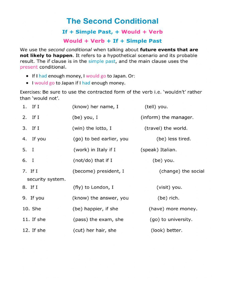 2nd Conditional | PDF