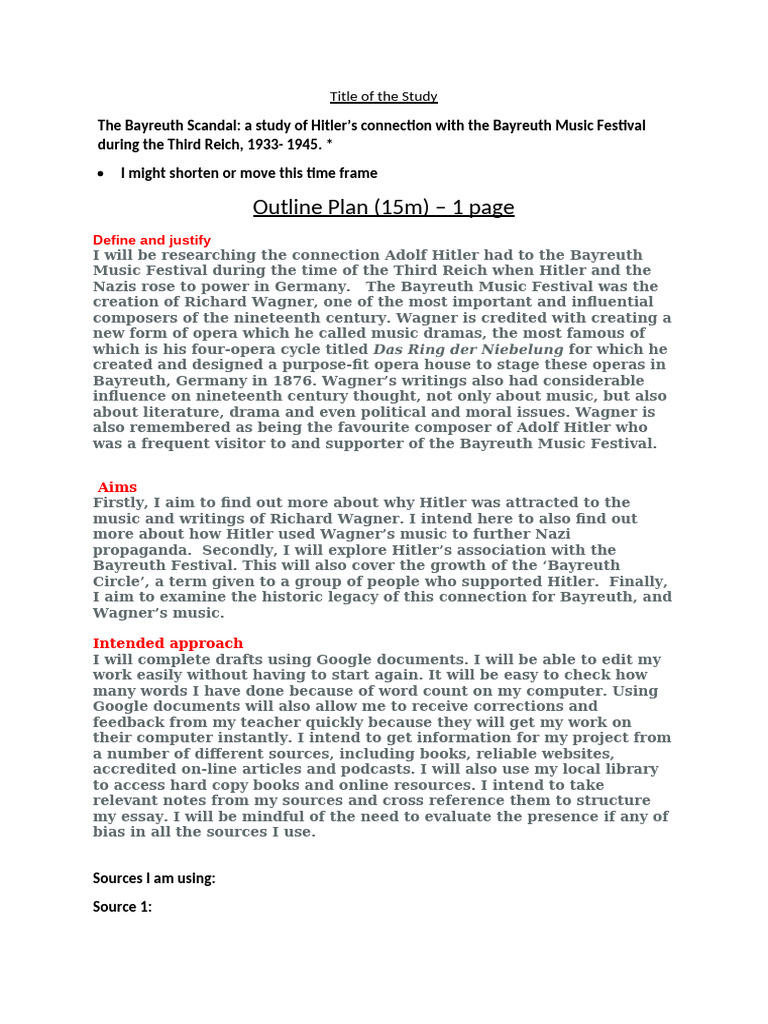 Outline For My RSR | PDF