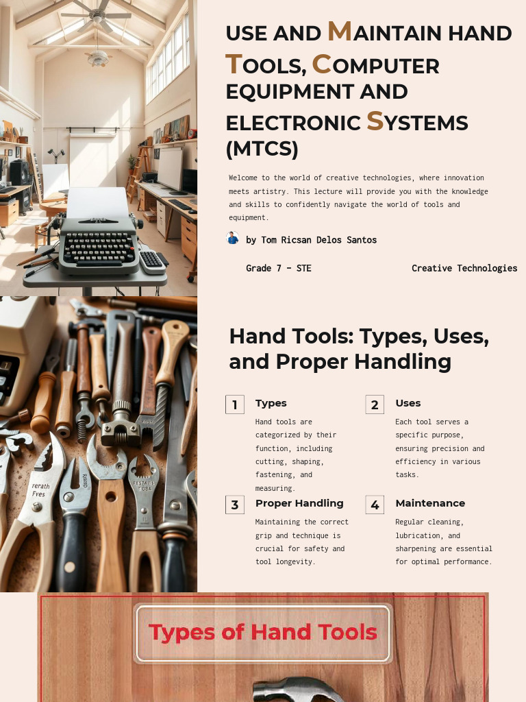 MTCS Lecture - Creative Technologies Week 4 | PDF | Screw | Tools