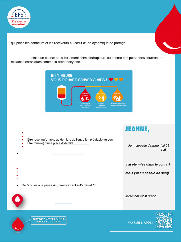 A4 Article Court - Don de Sang - EFS GEST - Fev 2024 | PDF