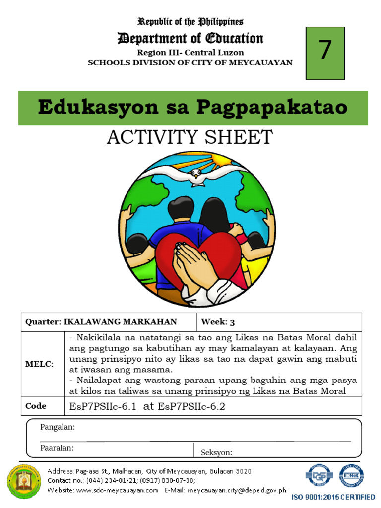 Esp 7 Activitysheets Q2 W3 Leonardo | PDF