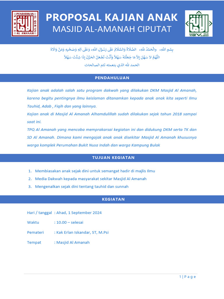 Proposal Kajian Anak | PDF
