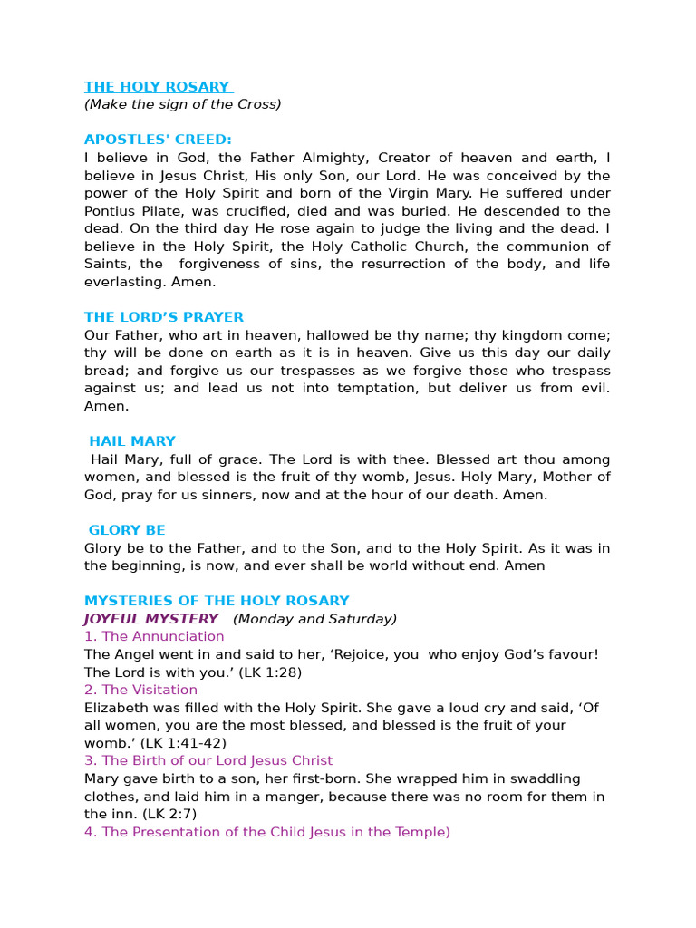 The Holy Rosary | PDF