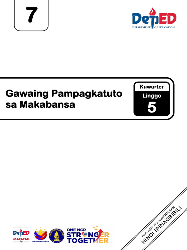 Gawaing Pampagkatuto Sa Makabansa: Linggo | PDF
