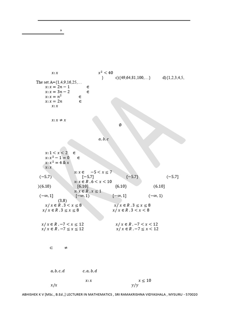 Sets Study Material (N) | PDF