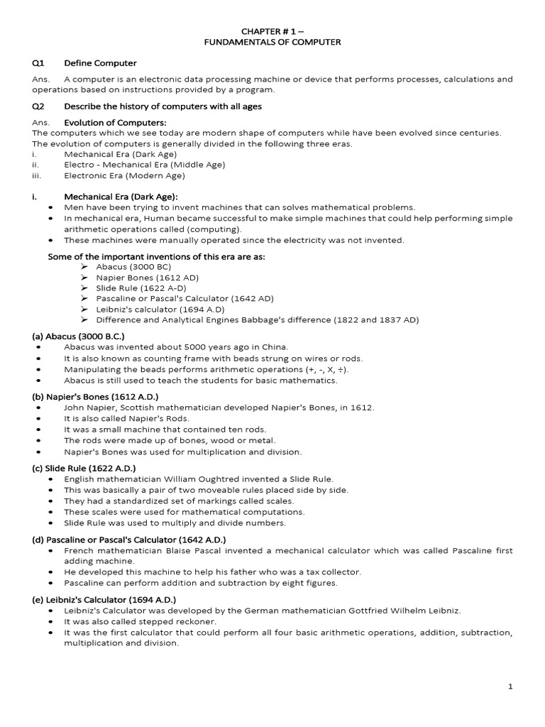 Class 9 Ch#1 Notes 2024 | PDF