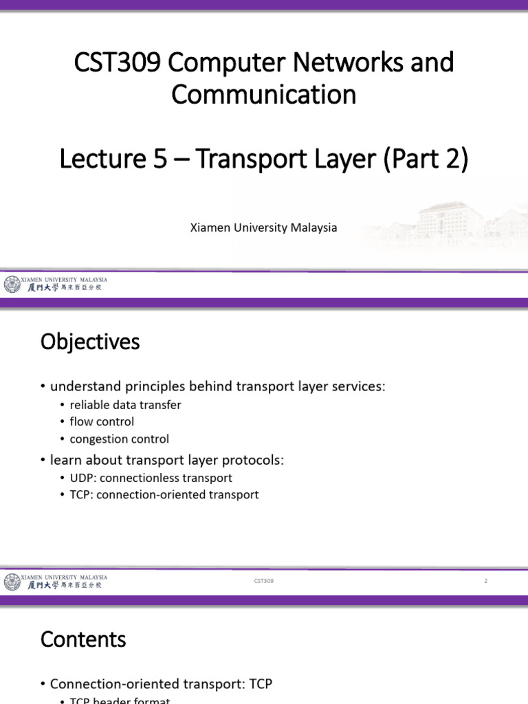 CST309 Chap5.2 TransportLayer | PDF