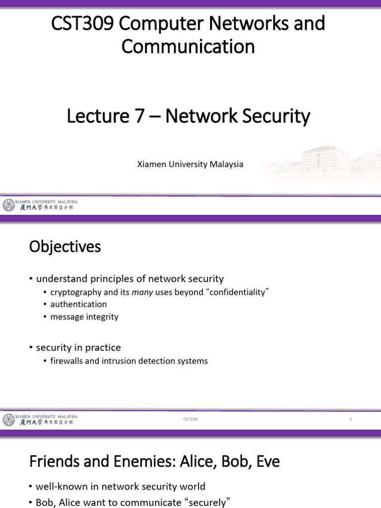 CST309 Chap7 NetworkSecurity | PDF