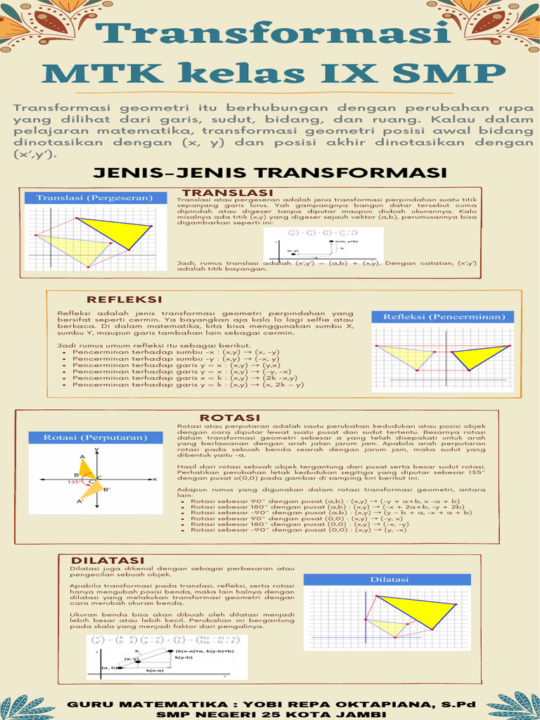 Transformasi MTK kelas IX SMP | PDF
