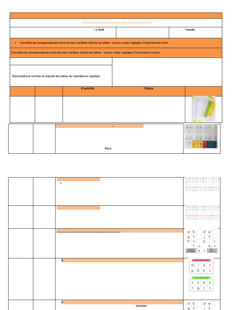 Fiche-De-Sequence - Ecriture Script | PDF