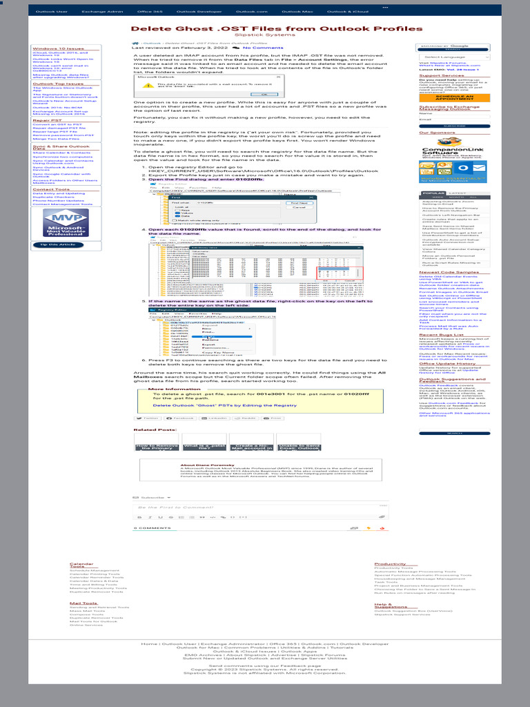 ## How To Delete Ghost .OST Files From Outlook Profiles | PDF