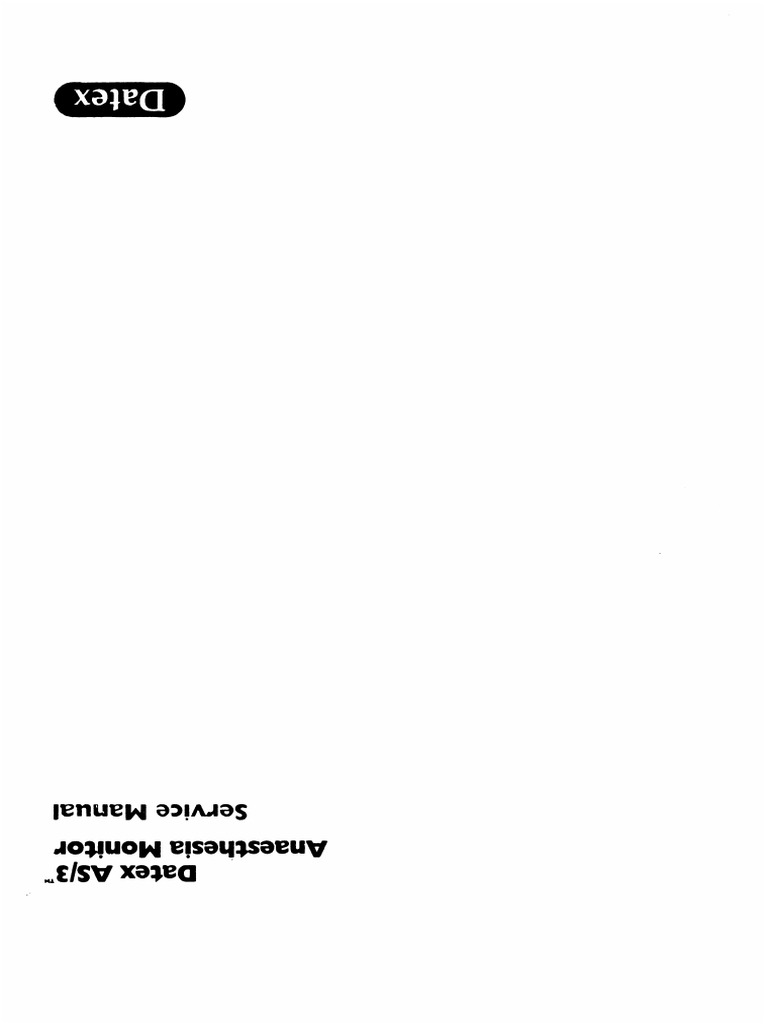 Datex-Ohmeda As-3 Anaesthetic Monitor - Service Manual | PDF