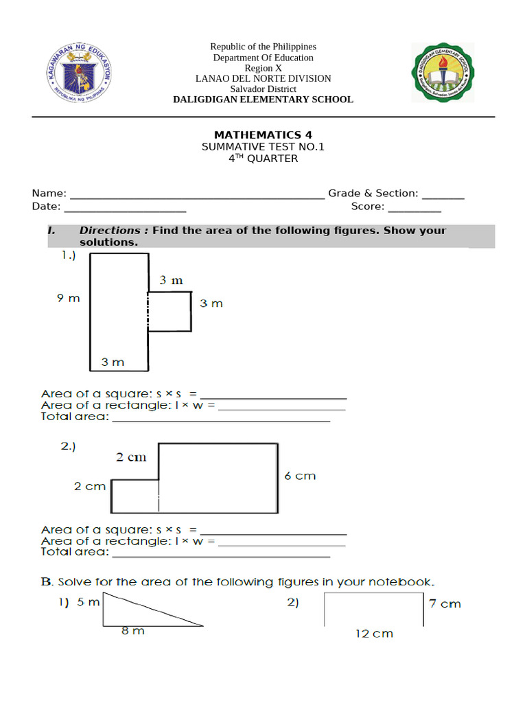 Math4 ST1 Q4 | PDF