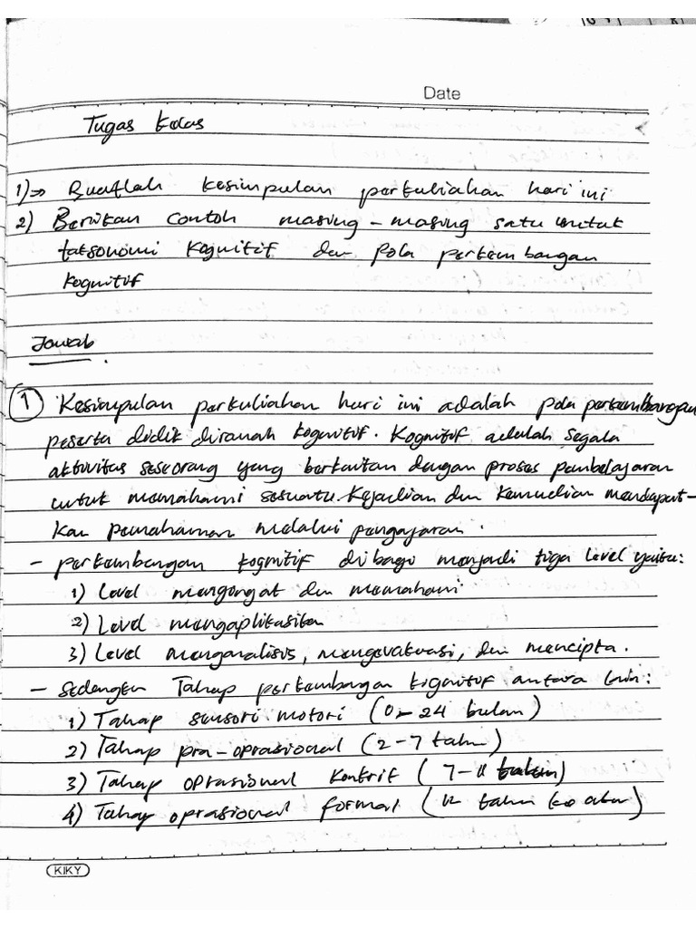 PPD - Tugas Kelas Ke 2 - Rizkia Fitri - E1b02310119 | PDF