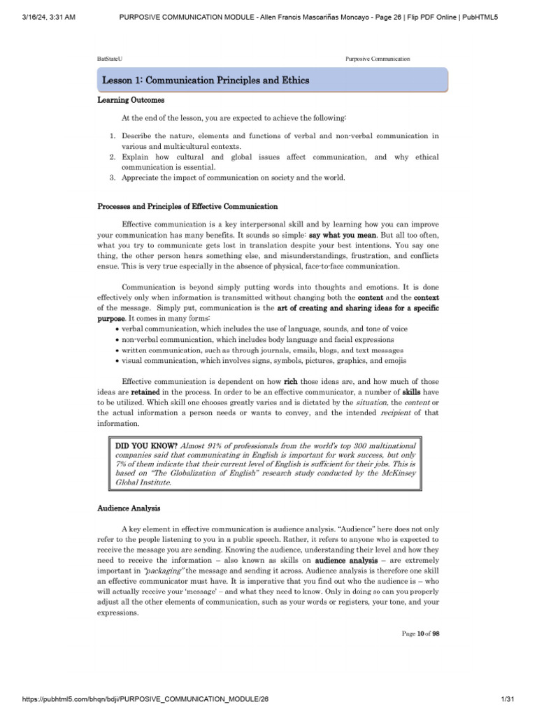 Purposive Communication Module Midterm Coverage | PDF