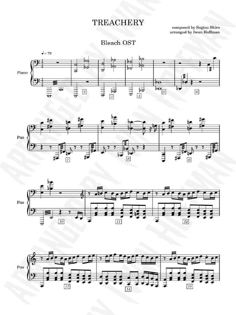 Sagisu Shiro - Treachery (Arr. by Iwan Hoffman) | PDF