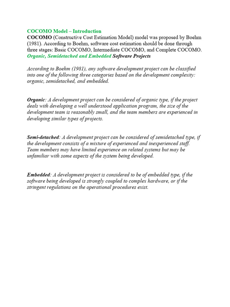 COCOMO Model | PDF