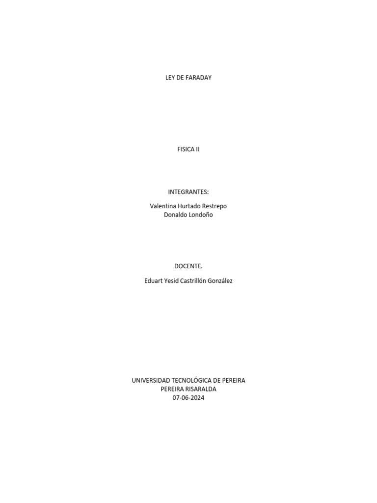 PROYECTO DONALDO- VALENTINA LEY FARADAY | PDF