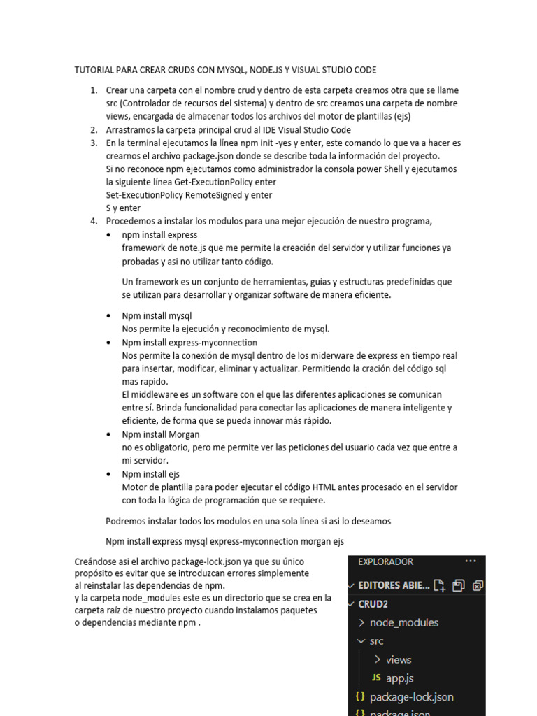 Tutorial para Crear Cruds Con Mysql | PDF