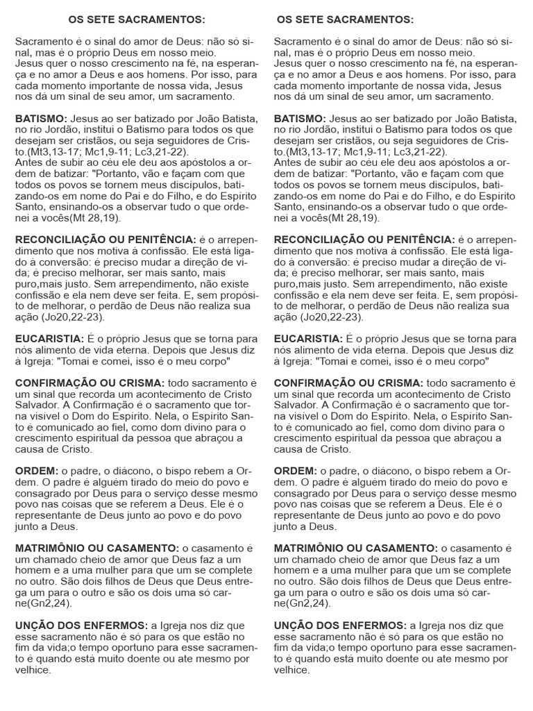 Os Sete Sacramentos | PDF