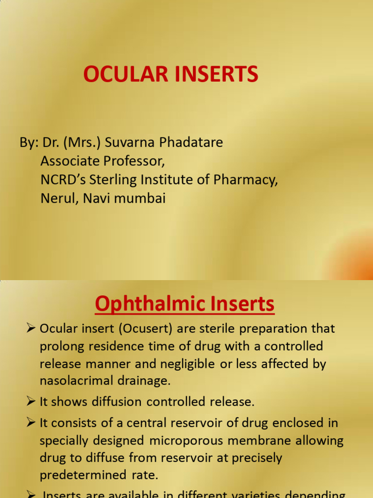 Ocular Inserts | PDF