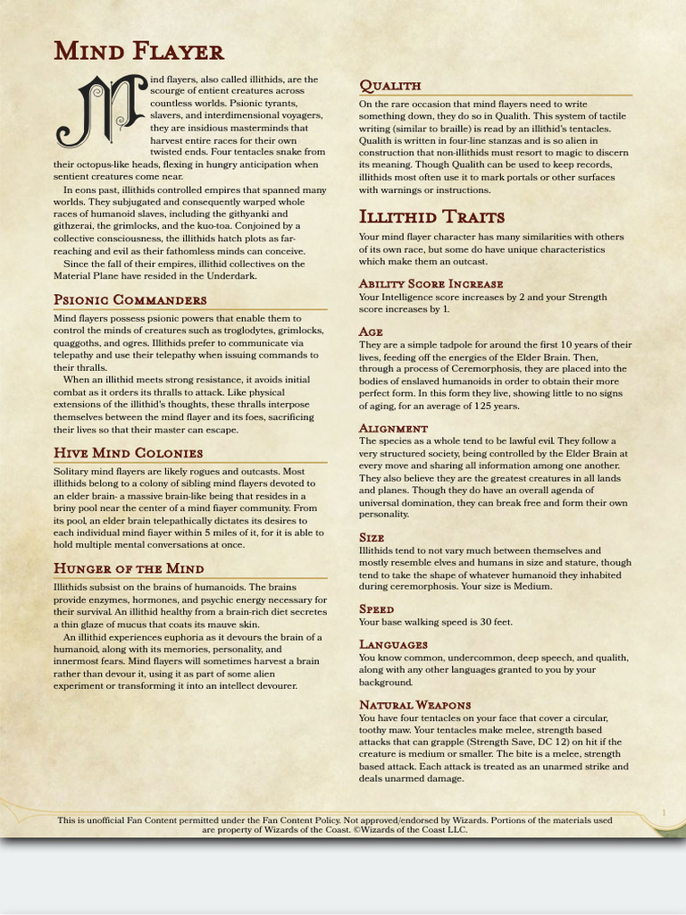 Mind Flayer - GM Binder | PDF