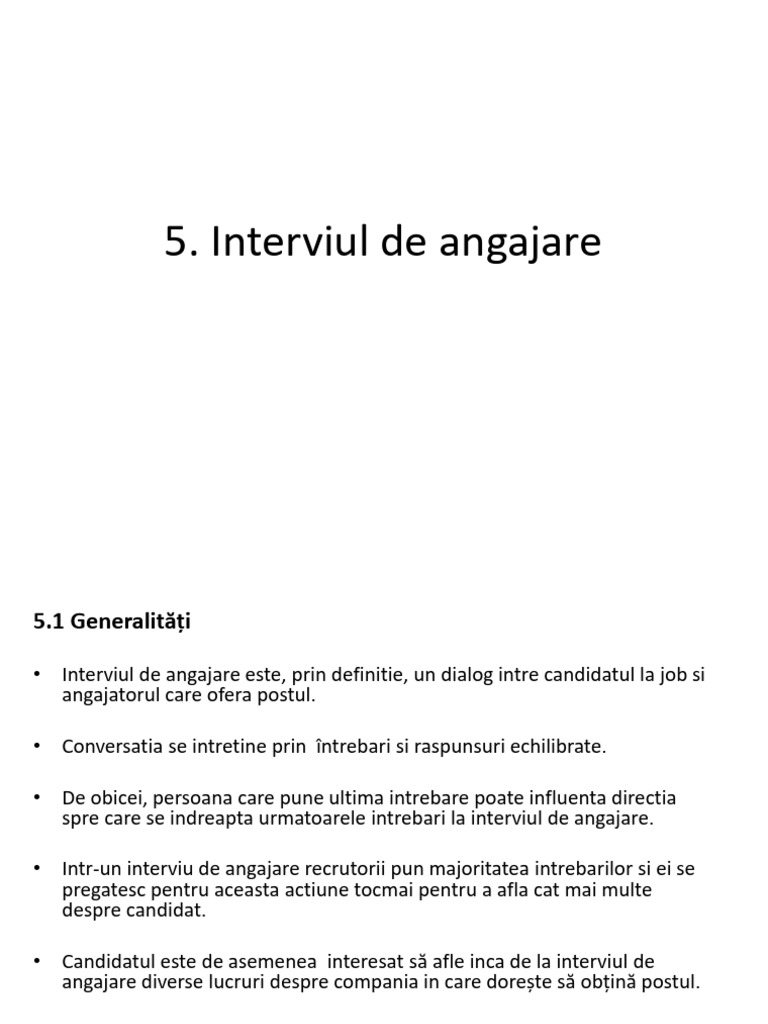 Capitolul 5-Interviu | PDF