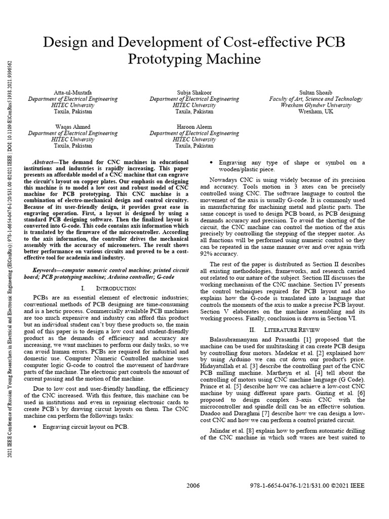 Design and Development of Cost-Effective PCB Prototyping Machine | PDF