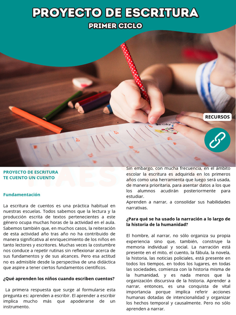 Proyecto de Escritura. Primer Ciclo | PDF