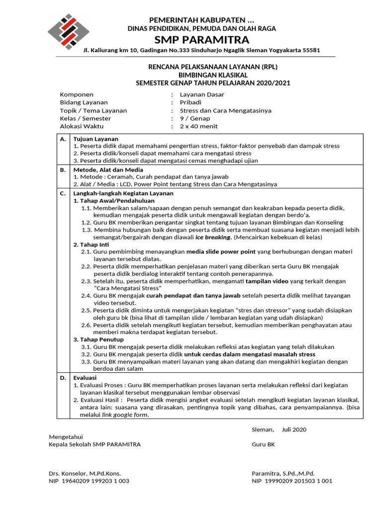 RPL Dan Materi BK - Stress, Penyebab, Ciri-Ciri Dan Cara Mengatasinya | PDF