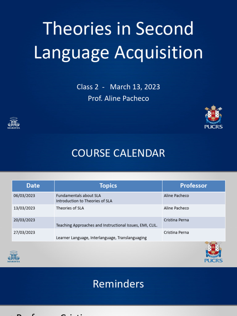 Theories in Second Language Acquisition | PDF