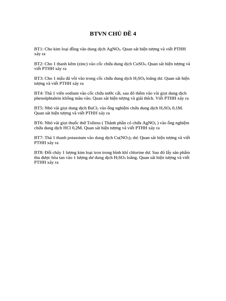 BTVN CHỦ ĐỀ 4 | PDF