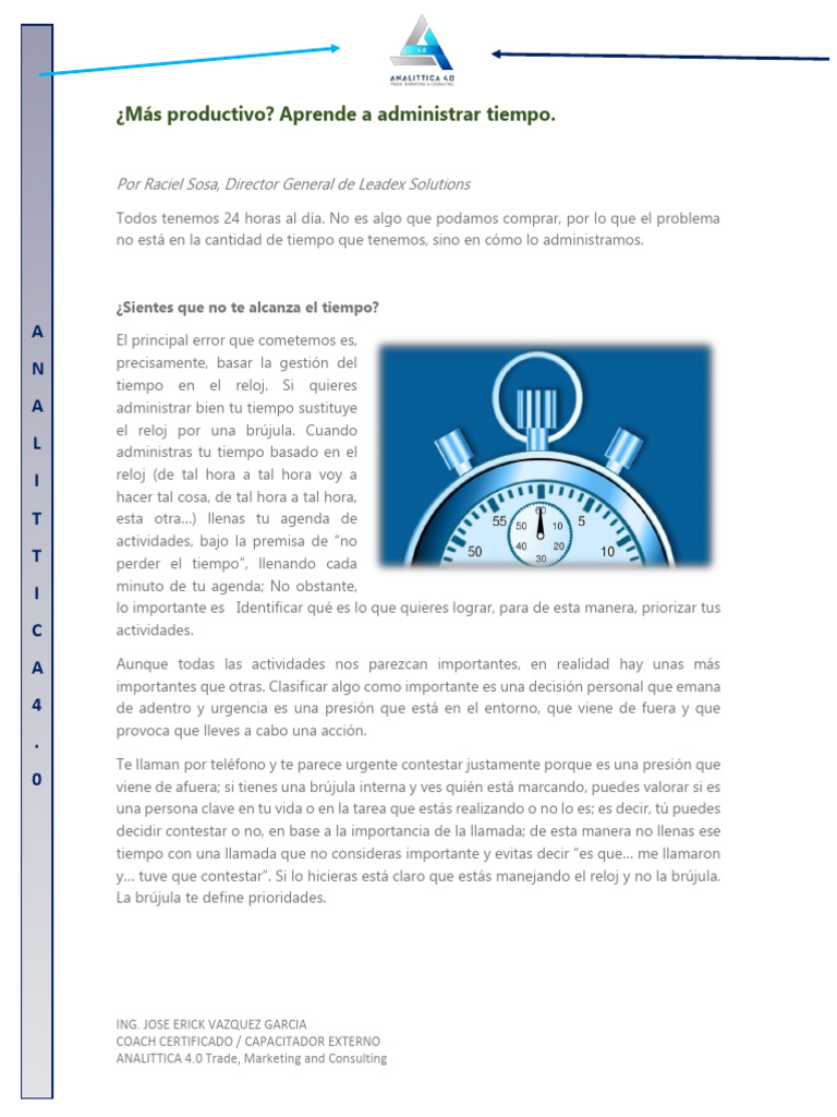 Recurso Complementario, Aprende A Administrar El Tiempo | PDF