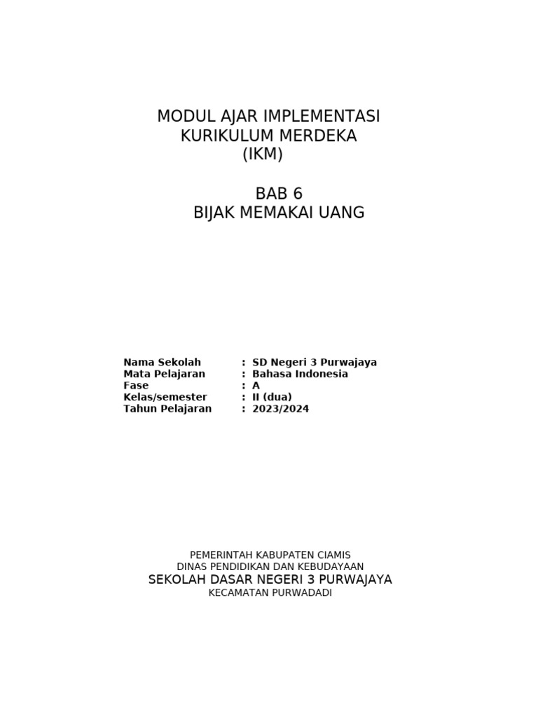 MODUL AJAR PERSIAPAN OBSERVASI PMM EKIN | PDF