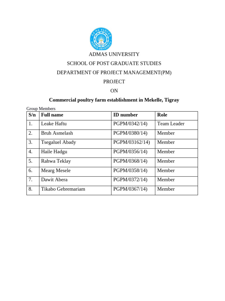 Project On Commercial Poultry Farm | PDF