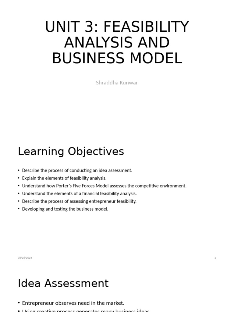 Unit 3 Feasibility Analysis and Business Model | PDF