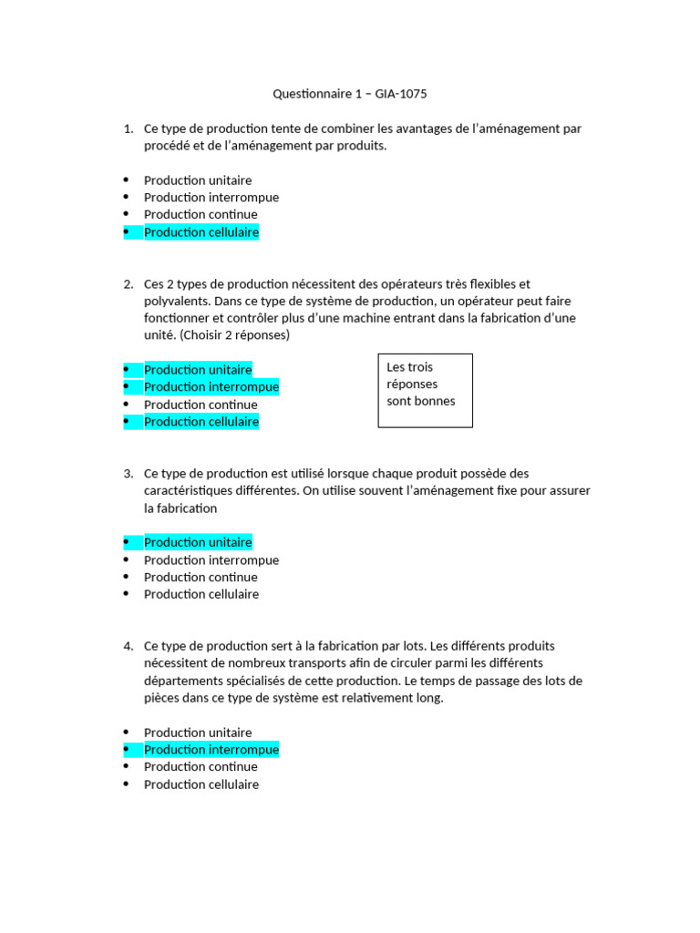 Questionnaire 1 | PDF