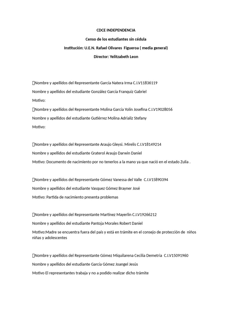 CDCE INDEPENDENCIA OLIVARES | PDF