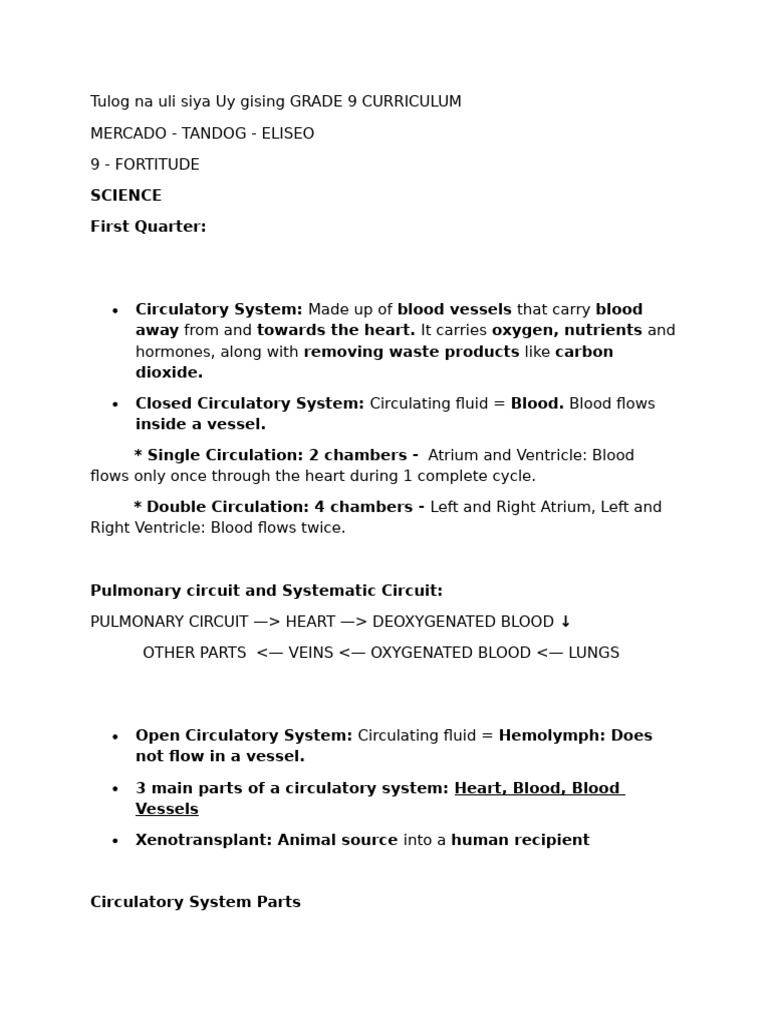 Grade 9 Curriculum | PDF
