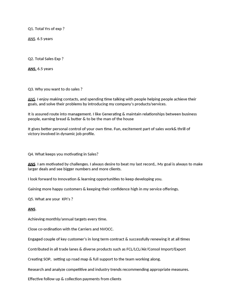 Safmarine Interview | PDF