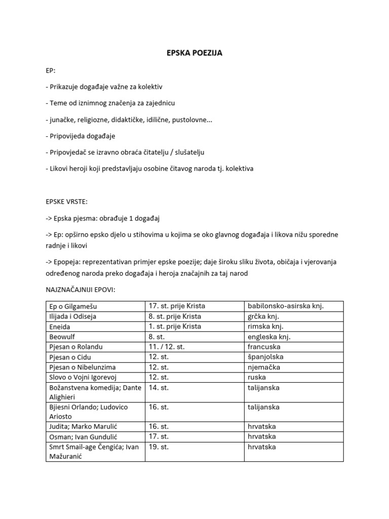 Epska Poezija | PDF