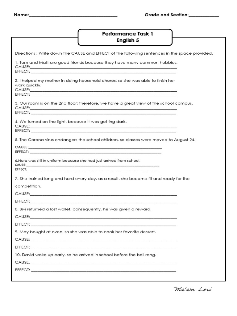G5 Performance Task in English | PDF