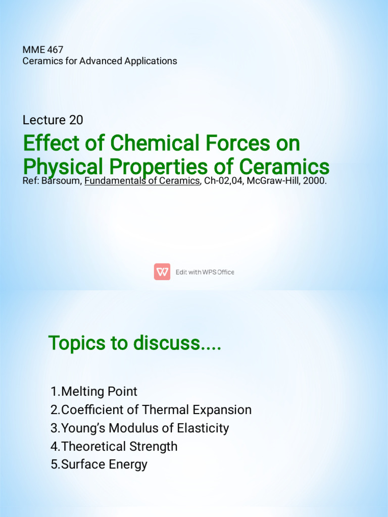 20 - Effect of Chem Forces 0 STR On Prop | PDF | Ionic Bonding ...