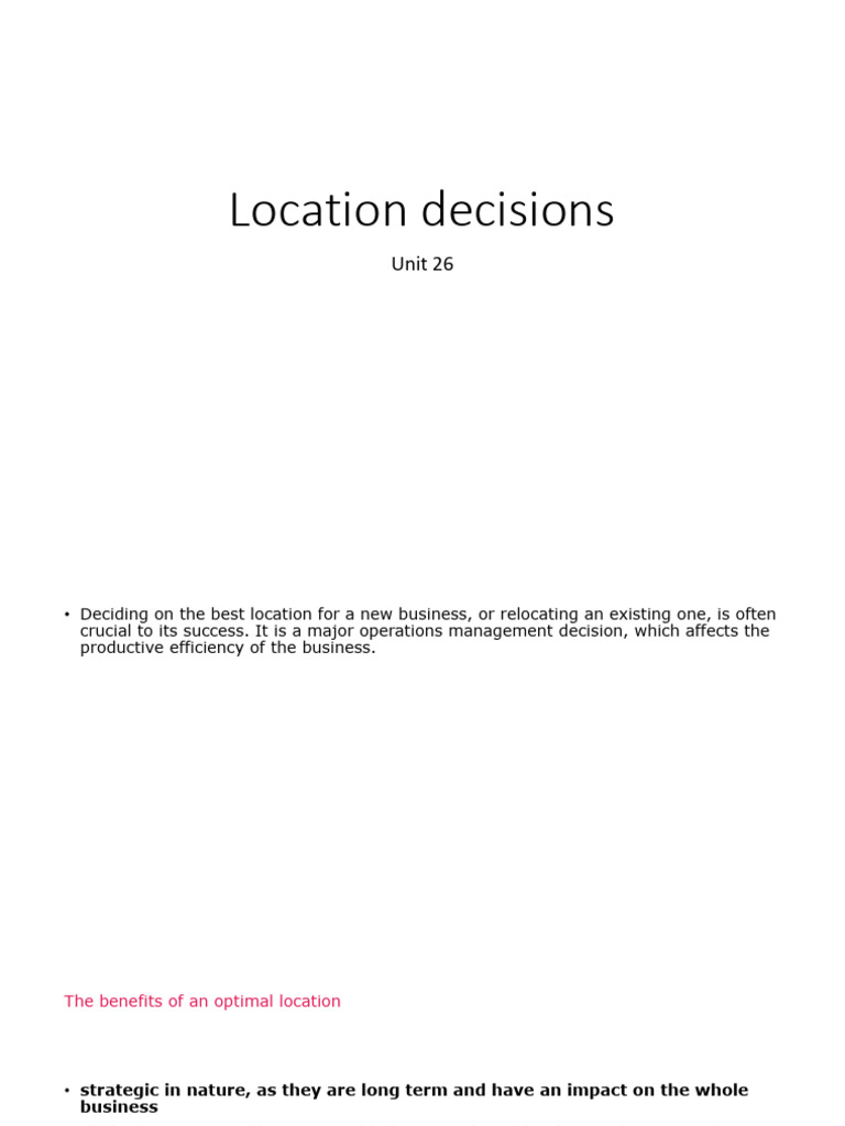 Optimal Business Location Decisions | PDF | Offshoring | Economies Of Scale