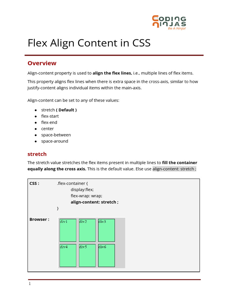 Flex Align Content in CSS - CN | PDF | Web Design | Business
