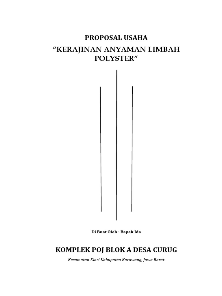 Proposal Anyaman Limbah Polyster Bapak Ida | PDF