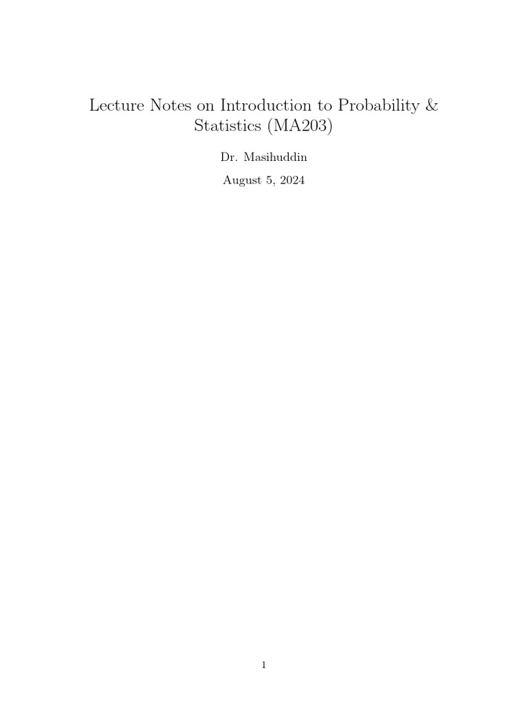 Introduction to Probability & Statistics | PDF | Statistics | Probability